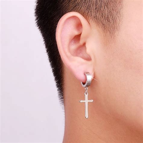 Earings For Men Hikaw For Boys Unisex Non Piercing Earring Cross Clip