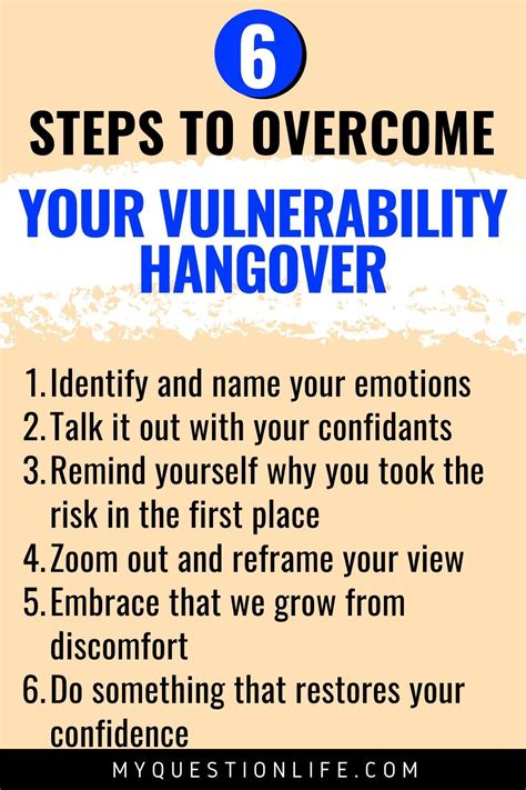 6 Steps To Overcome Your Vulnerability Hangover Self Growth Artofit