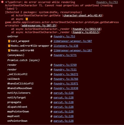 Bug Cannot Open Character Sheet · Issue 2606 · Foundryvttdnd5e · Github