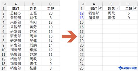 自动筛选数据 果果云课堂