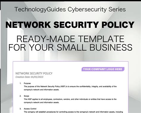Easy Network Security Policy Template Cybersecurity For Your Business
