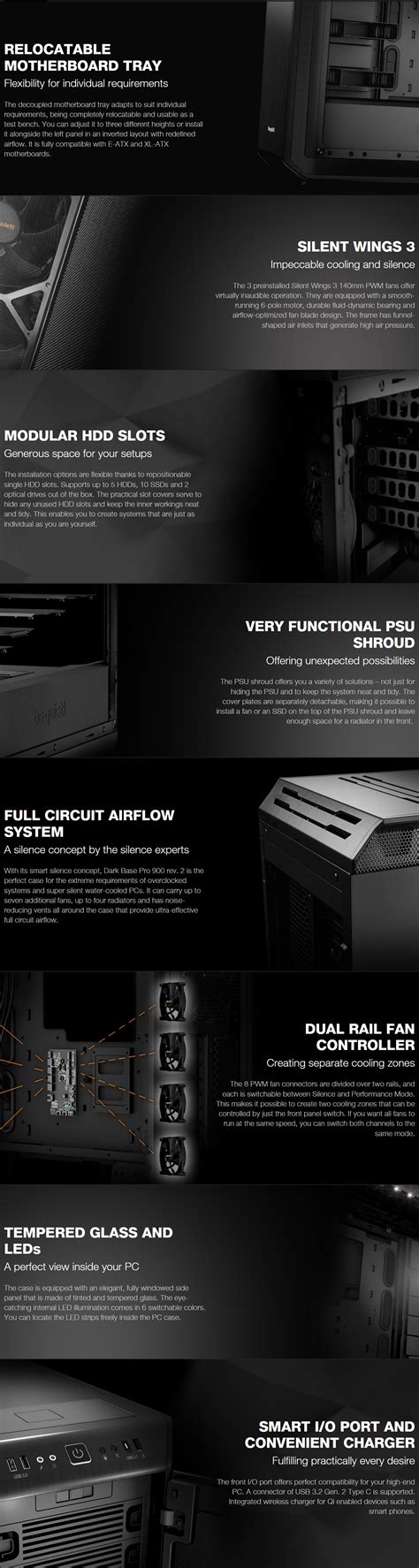 Be Quiet Dark Base Pro 900 E ATX Case Rev 2 Black BGW15 Umart Com Au