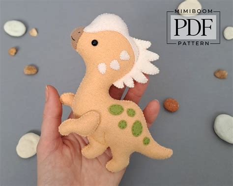 Felt Pattern Dinosaur Pdf Dino Pattern Felt Sewing Pattern Dinosaur