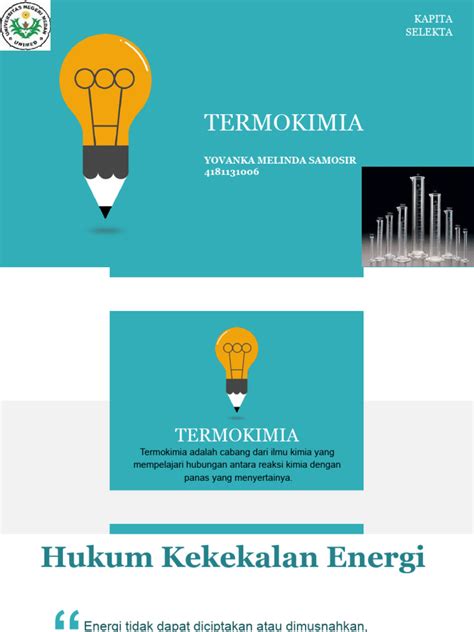 Termokimia Kapsel Yovanka Melinda Samosir 4181131006 Kimia Dik