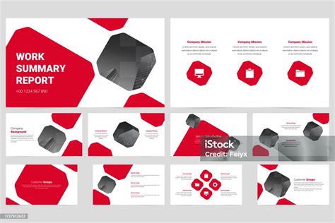 빨간색 현대 비즈니스 작업 보고서 슬라이드 프리젠 테이션 템플릿 데이터에 대한 스톡 벡터 아트 및 기타 이미지 데이터 차트 포스터 Istock