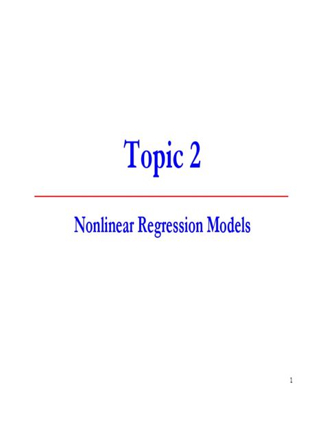 Topic 2 Nonlinear Regression Models Pdf Errors And Residuals Ordinary Least Squares