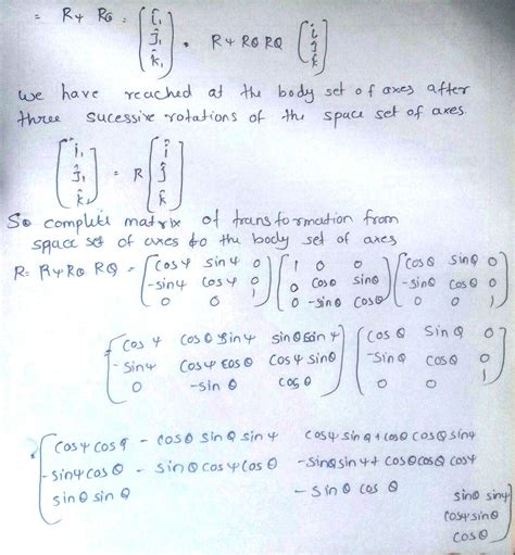 Solved Find The Euler Angles And Rotation Matrix That Will Transform