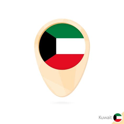 Premium Vector Map Pointer With Flag Of Kuwait Orange Abstract Map Icon