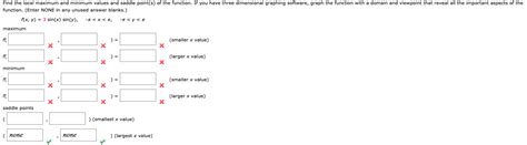 Solved Find The Local Maximum And Minimum Values And Saddle