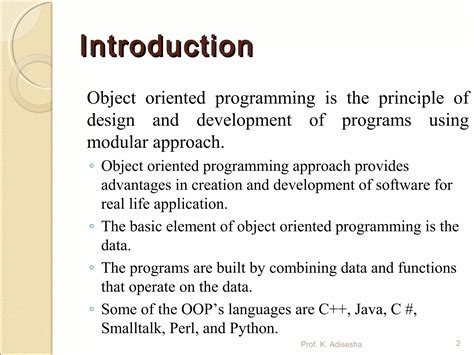 basic concept of oop s ppt programming languages computing