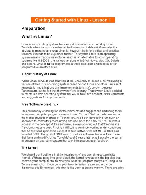 Getting Started With Linux Pdf Operating System Gnu