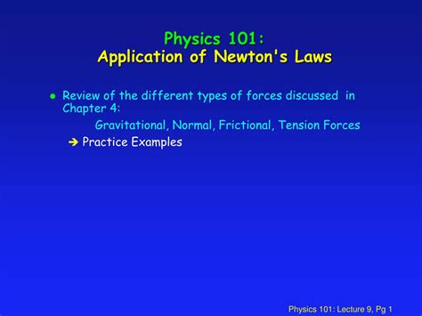 PPT Physics Application Of Newton S Laws PowerPoint Presentation ID