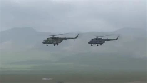 Russian Army Mi 8 And Mi 24 Helicopter Stock Video Pond5
