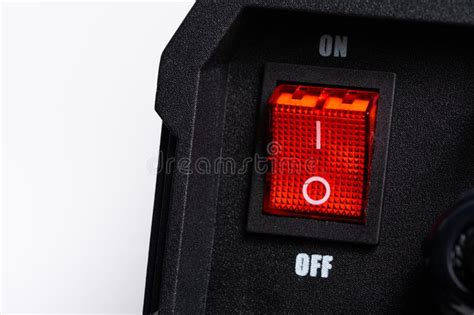 Closeup Red Electric Switch On Off Stock Image Image Of Electrical