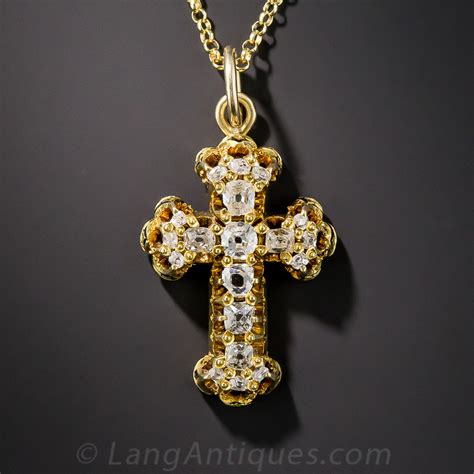 Antique Diamond Cross Pendant