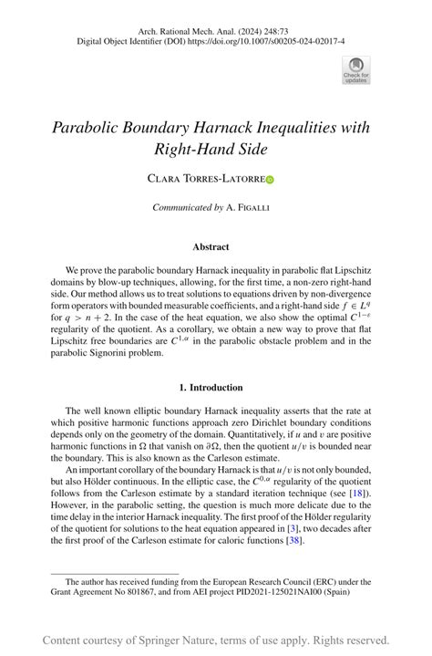Pdf Parabolic Boundary Harnack Inequalities With Right Hand Side