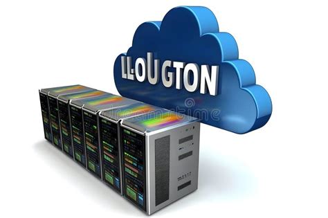 Cloud Computing Data Center Servers Network Illustration Stock