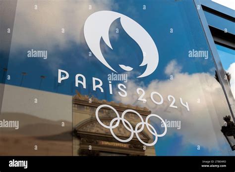 Close Up Of The Paris 2024 Logo Symbol Of The Summer Olympic Games In