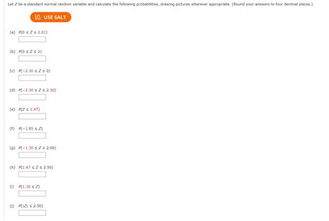 Solved Let Z Be A Standard Normal Random Variable And Chegg Com