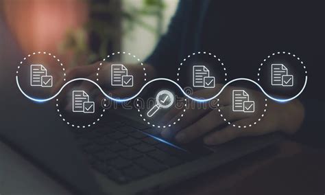 Document Management System Dms Concept Using Laptop For Dms With A Futuristic Digital