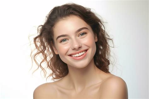 AI generated Close-up picture of a gorgeous woman with good facial skin ...