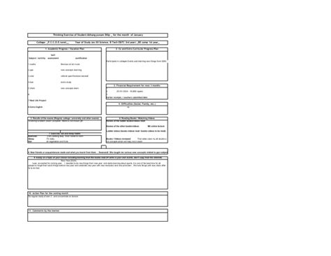 6 Monthly Thinking Exercise Template Pdf