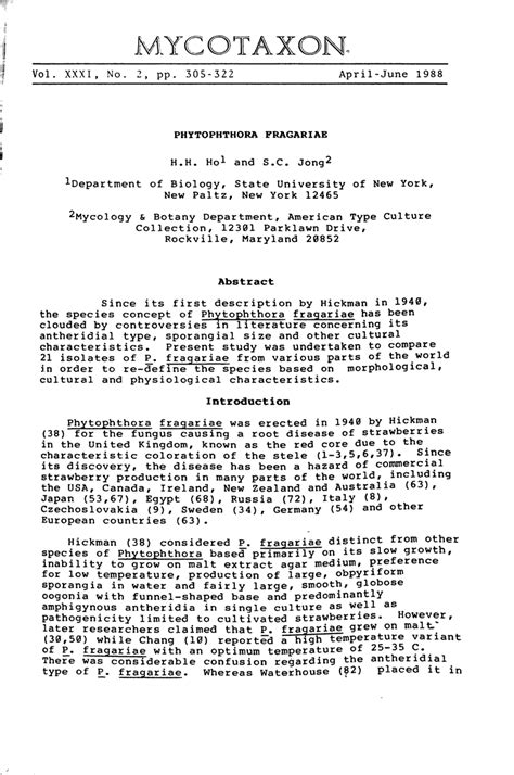 Pdf Phytophthora Fragariae