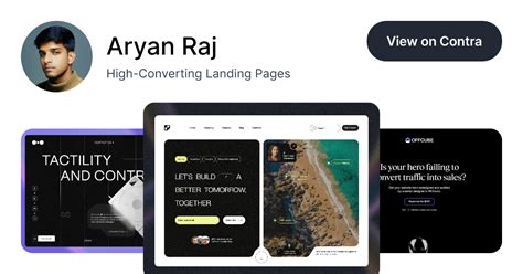Aryan Raj On Contra High Converting Landing Pages