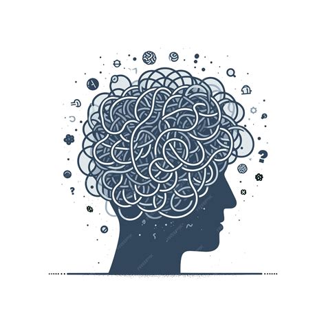 Premium Vector Persons Head With Swirling Thought Bubbles Filled With Question Marks Overflow