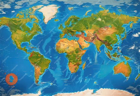 A Simplified Representation Of A World Map Vector Style 3d Rendering
