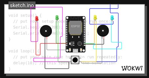 Led Dan Buzzer Wokwi Esp32 Stm32 Arduino Simulator
