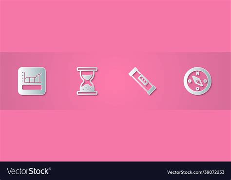 Set Paper Cut Graph Schedule Chart Diagram Old Vector Image