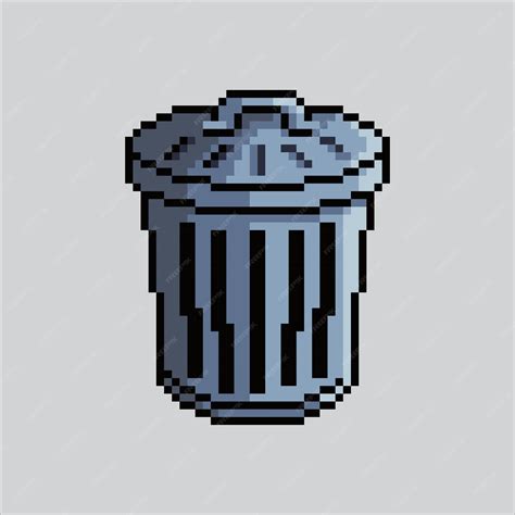 Premium Vector Pixel Art Illustration Trash Can Pixelated Trash Can Trash Can Icon Pixelated