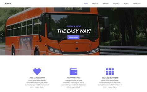 Buser Bus Transportation Html Template Templatemonster