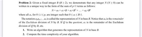 Solved Problem 2 Given A Fixed Integer B B2 We