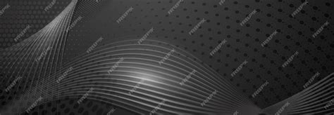 Premium Vector Abstract Background Made Of Halftone Dots And Thin Curved Lines In Black Colors