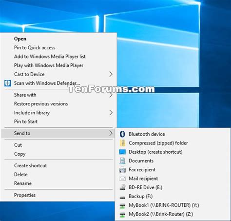 Add Or Remove Drives In Send To Context Menu In Windows 10 Tutorials