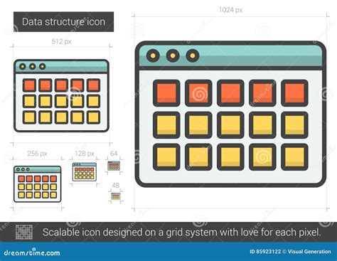 Data Structure Line Icon Stock Vector Illustration Of Isolated 85923122