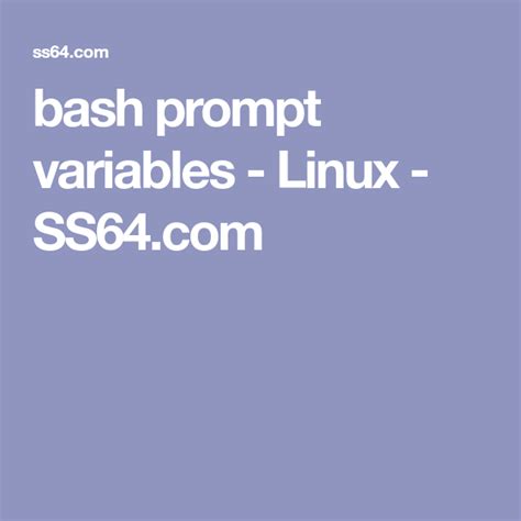 bash prompt variables linux prompts linux variables