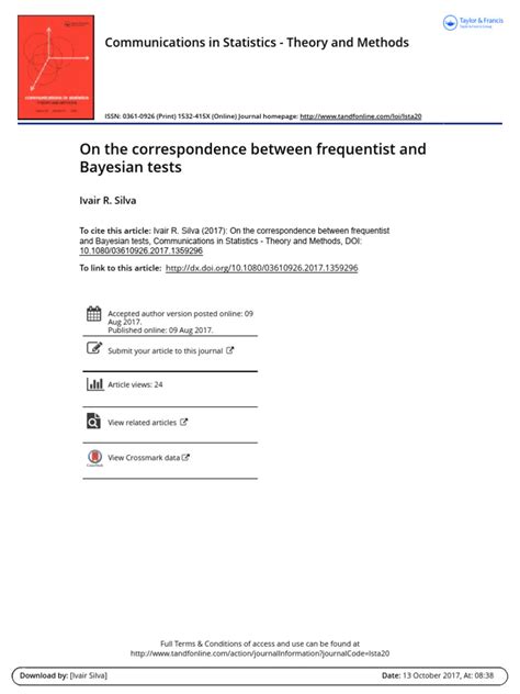 on the correspondence between frequentist and bayesian tests