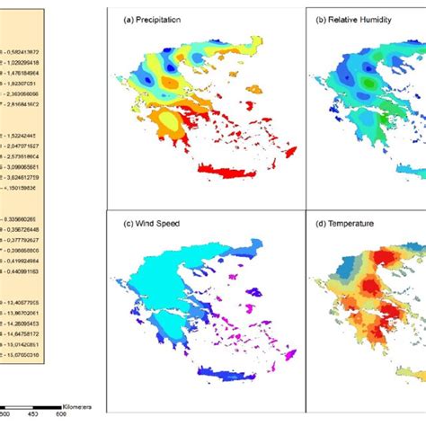 Maps For The Mean Values Of Meteorological Variables Of The Cfsr