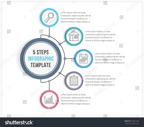 Infographic Template Five Steps Options Workflow Stock Vector Royalty Free 740491666