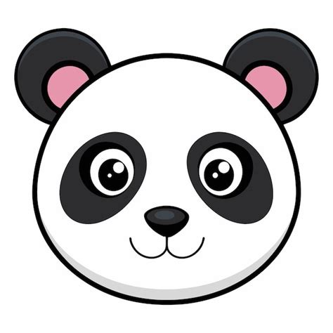Cute Panda Face Premium Vector
