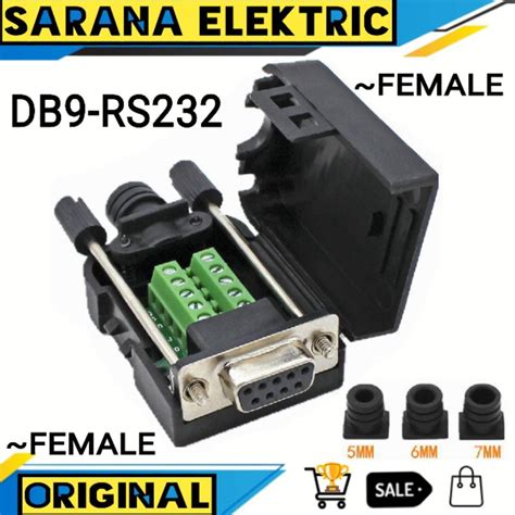 Jual Db9 Breakout Connector To Wiring Terminal Rs232 D Sub Male Female