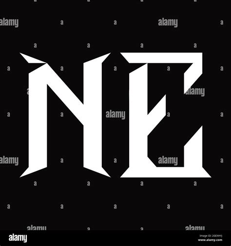 Ne Logo Monogram With Vintage Overlapping Linked Style On White Design Template Stock Vector