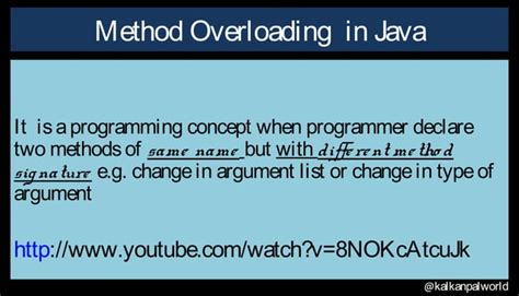 Overloading In Java With Example Ppt