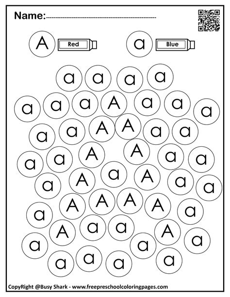 Set Of Letter A 10 Free Dot Markers Coloring Pages