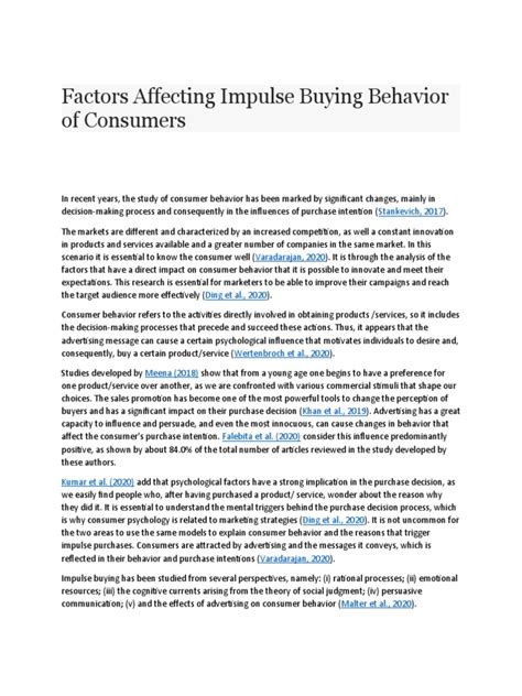 factors affecting impulse buying behavior of consumers pdf