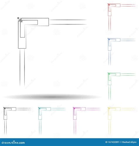 Vintage Corner Elements Multi Color Style Icon Simple Thin Line Outline Vector Of Corner