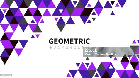 공백이 있는 각 모서리 위치에 다채로운 보라색 그라데이션 삼각형 패턴이 있는 템플릿입니다 비즈니스 또는 기업 프리젠 테이션을위한 현대 흑백 기하학적 배경 벡터 그림 0명에